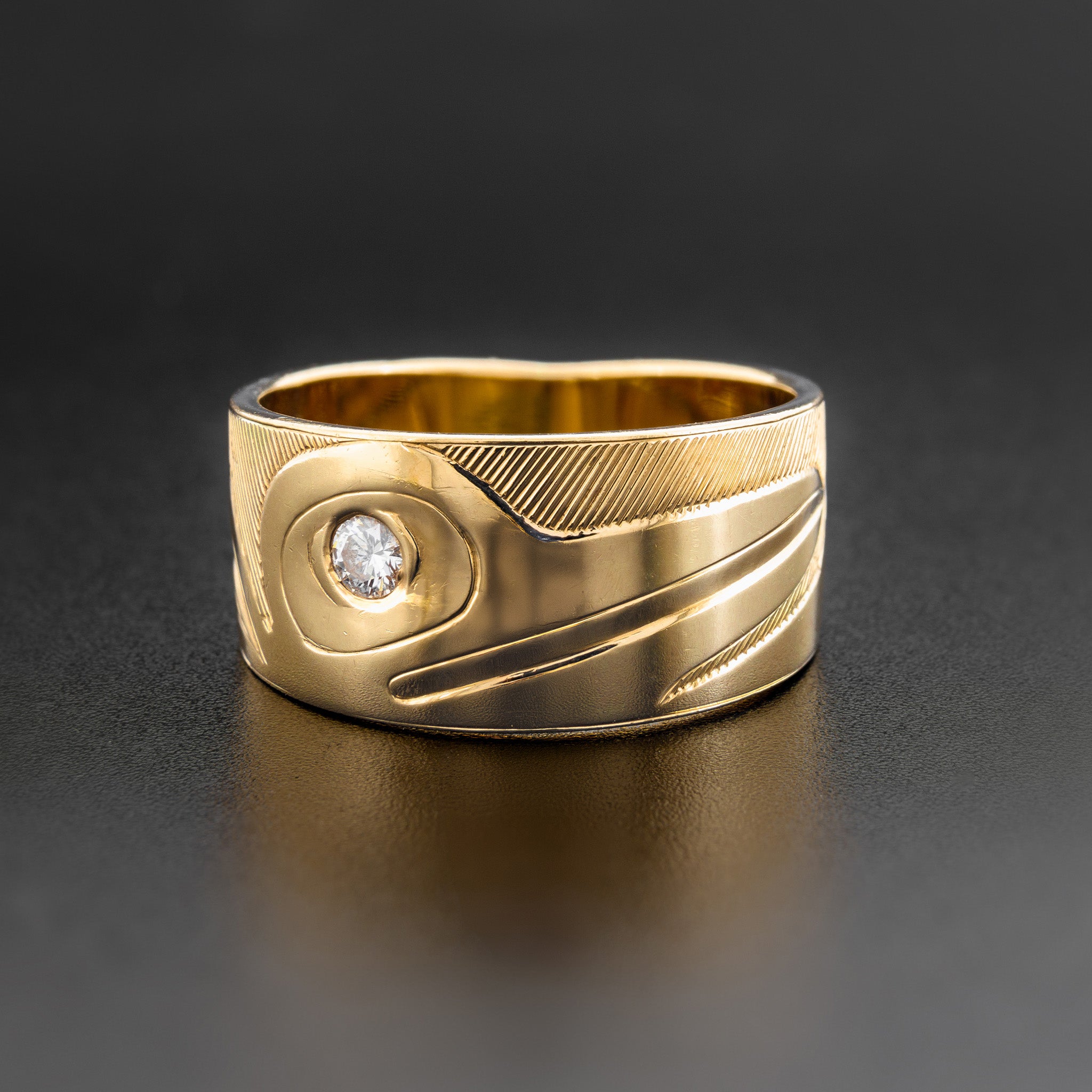 Hummingbird - 14k Gold Ring with Diamond – Lattimer Gallery