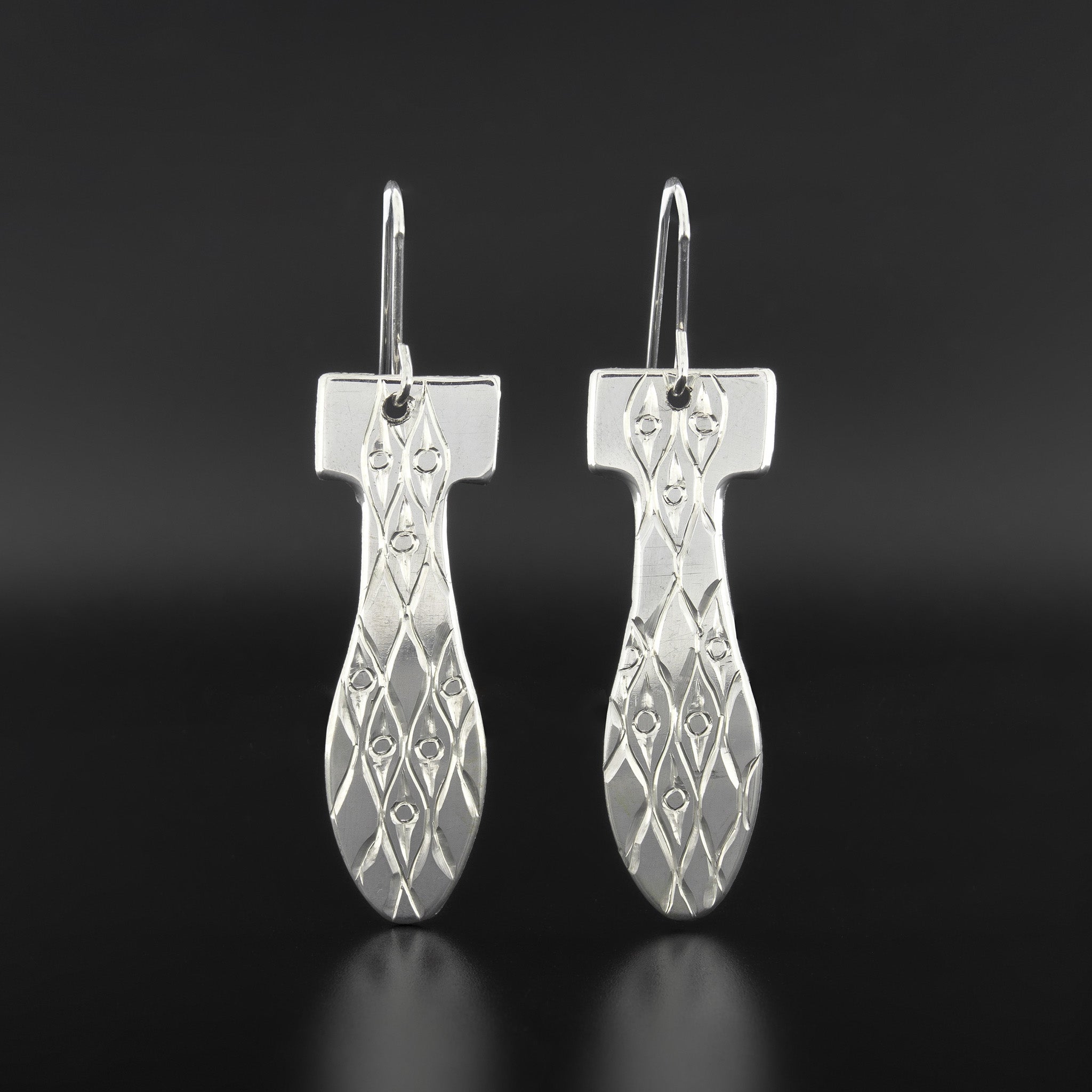 Salish Eye - Silver Paddle Earrings – Lattimer Gallery