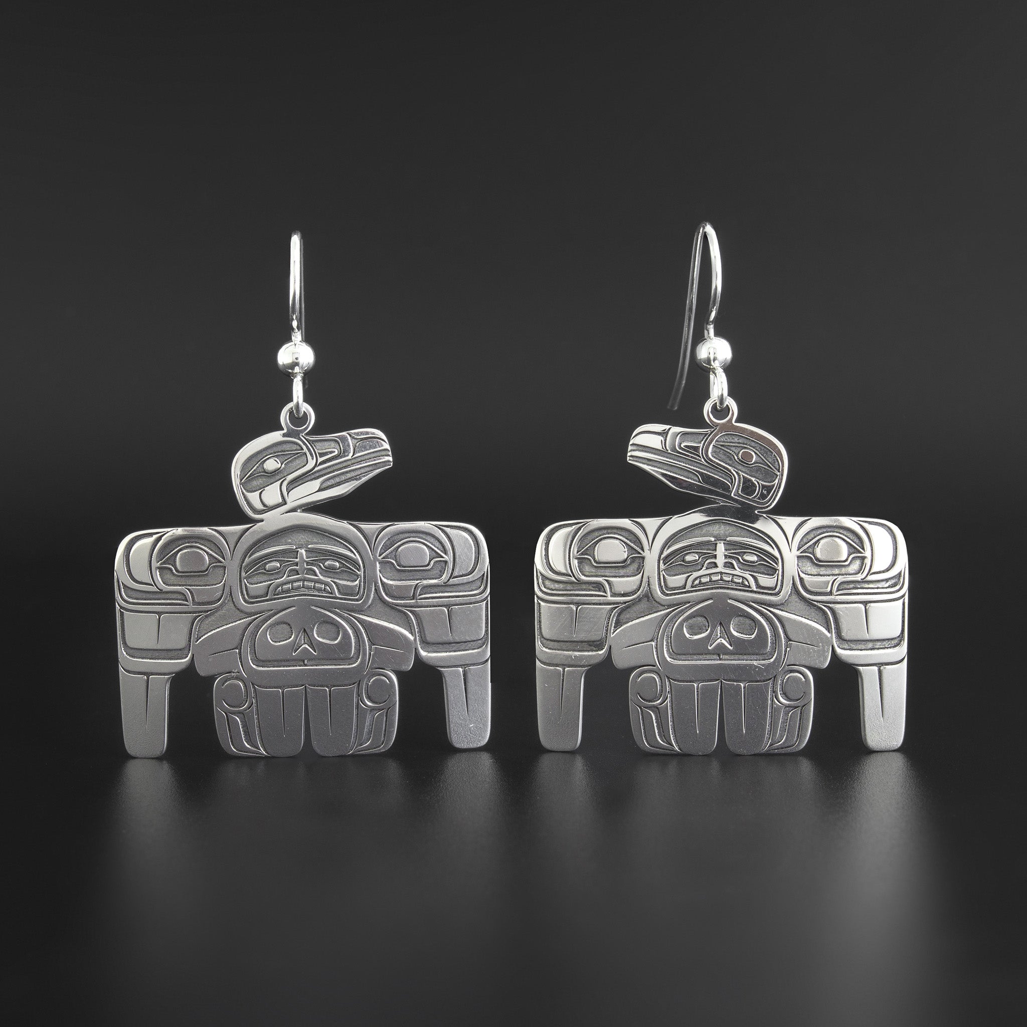 Raven House - Silver Earrings – Lattimer Gallery