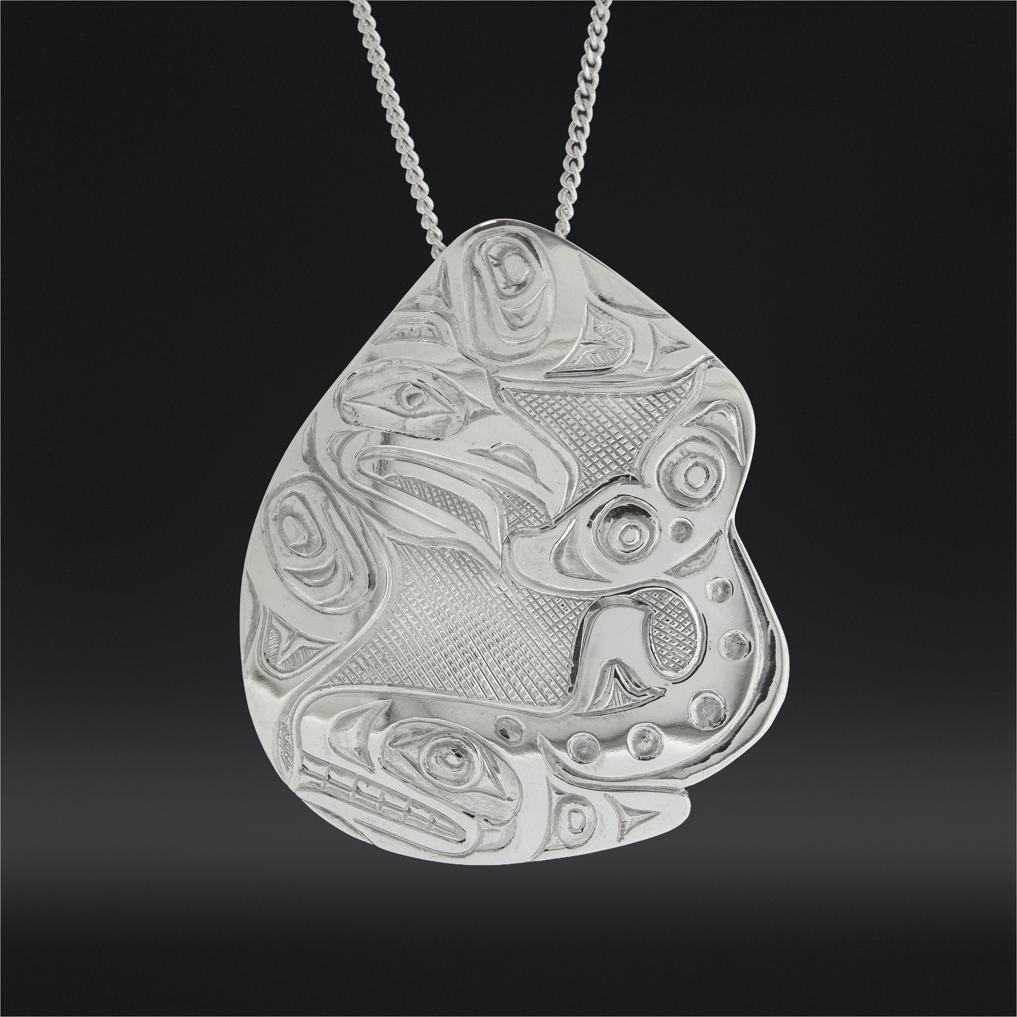Raven and Whale - Silver Pendant – Lattimer Gallery