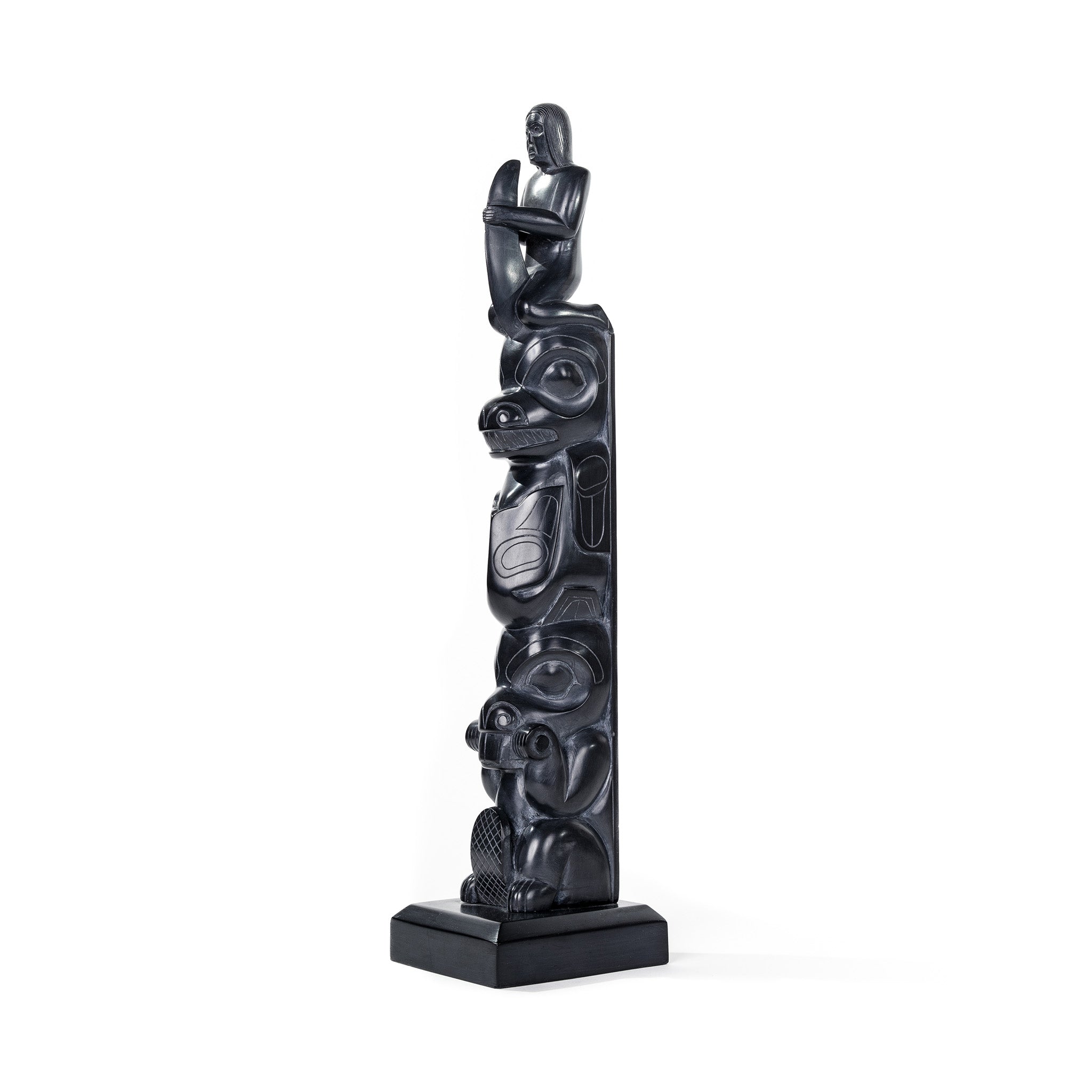 Nanasimgit, Killerwhale, Beaver - Argillite Pole – Lattimer Gallery