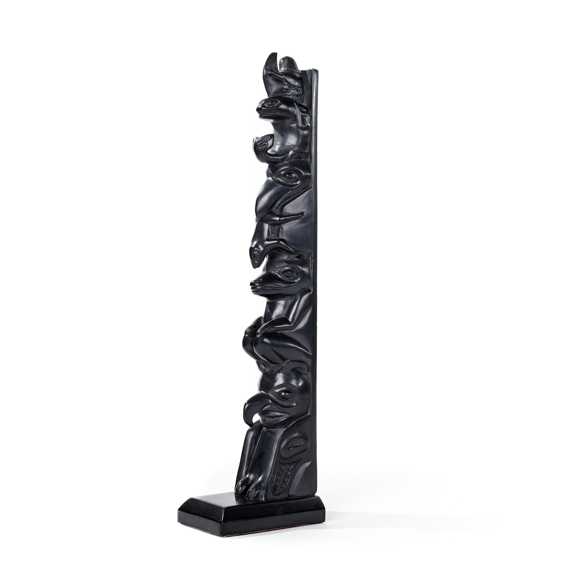 Nanasimgit, Raven, Frog, Bear, Hawk - Argillite Pole – Lattimer Gallery