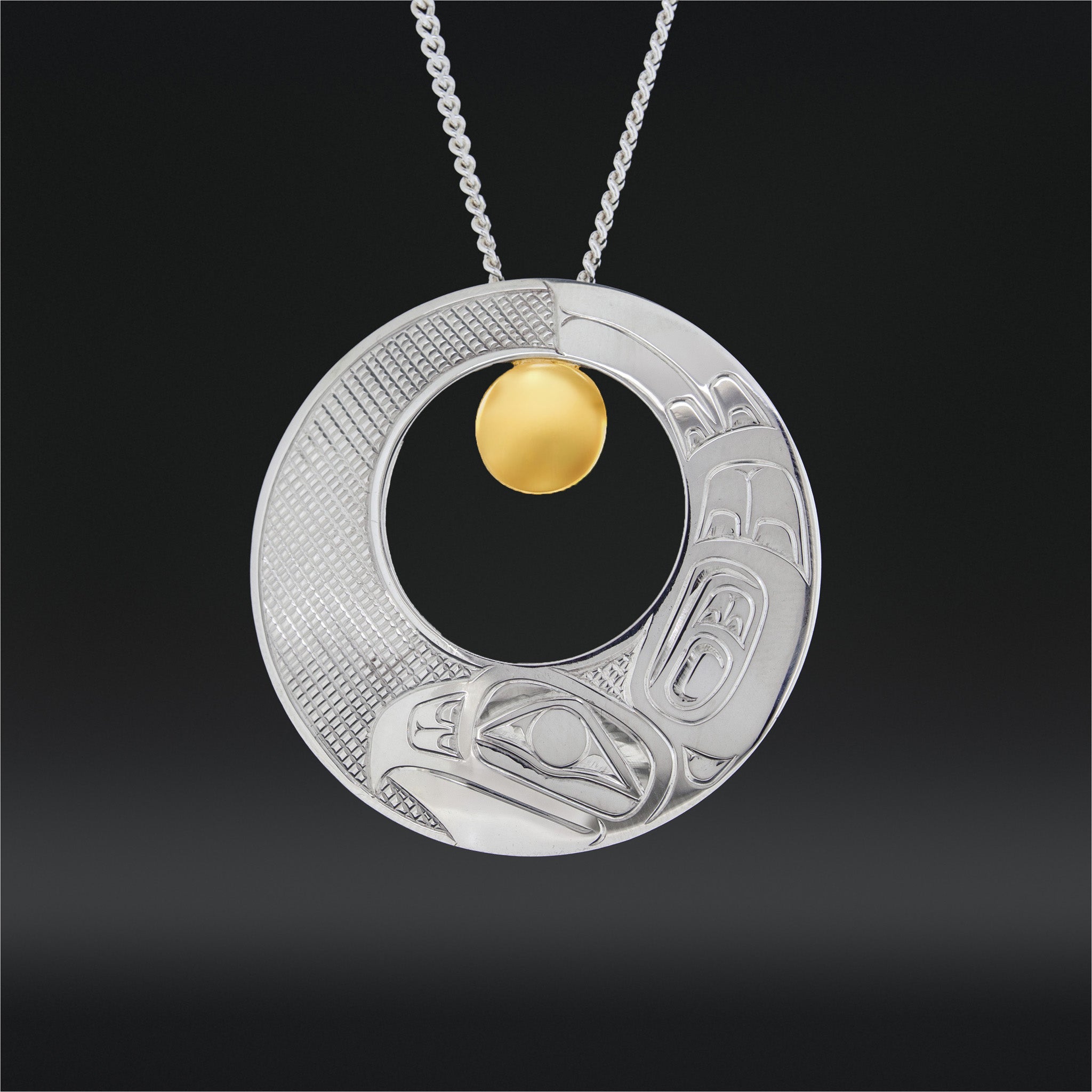 Eagle - Silver Pendant with 14k Gold – Lattimer Gallery