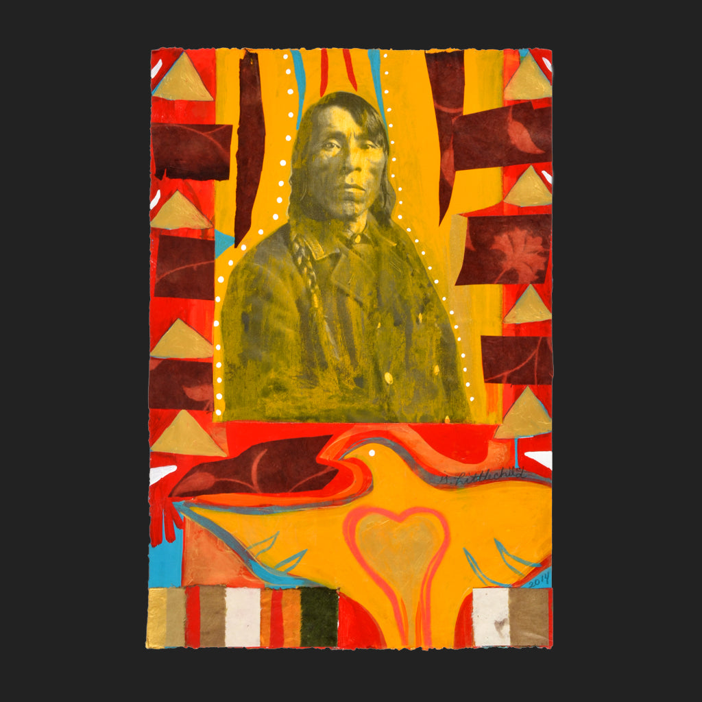 Chief Joe Samson - Mixed Media on Paper – Lattimer Gallery