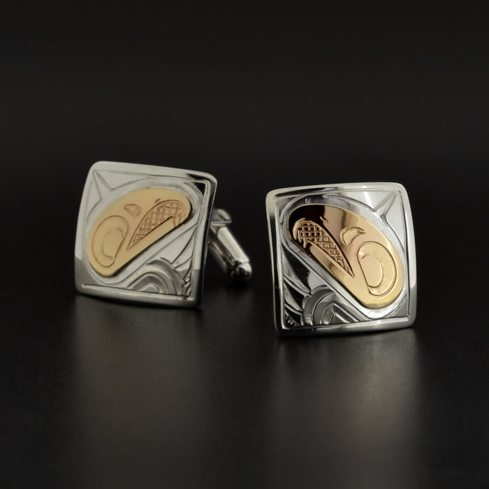 Eagles - Silver Cufflinks with 14k Gold – Lattimer Gallery