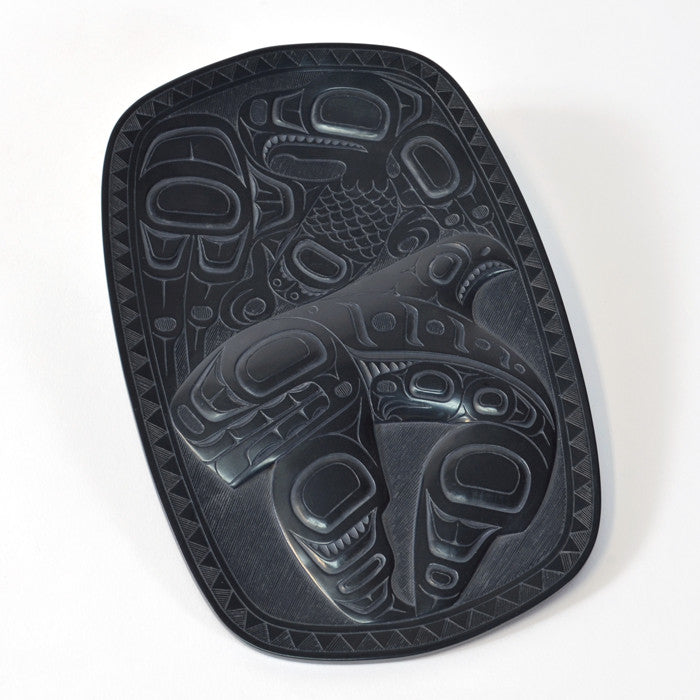 Eagle and Killerwhale - Argillite Plate – Lattimer Gallery