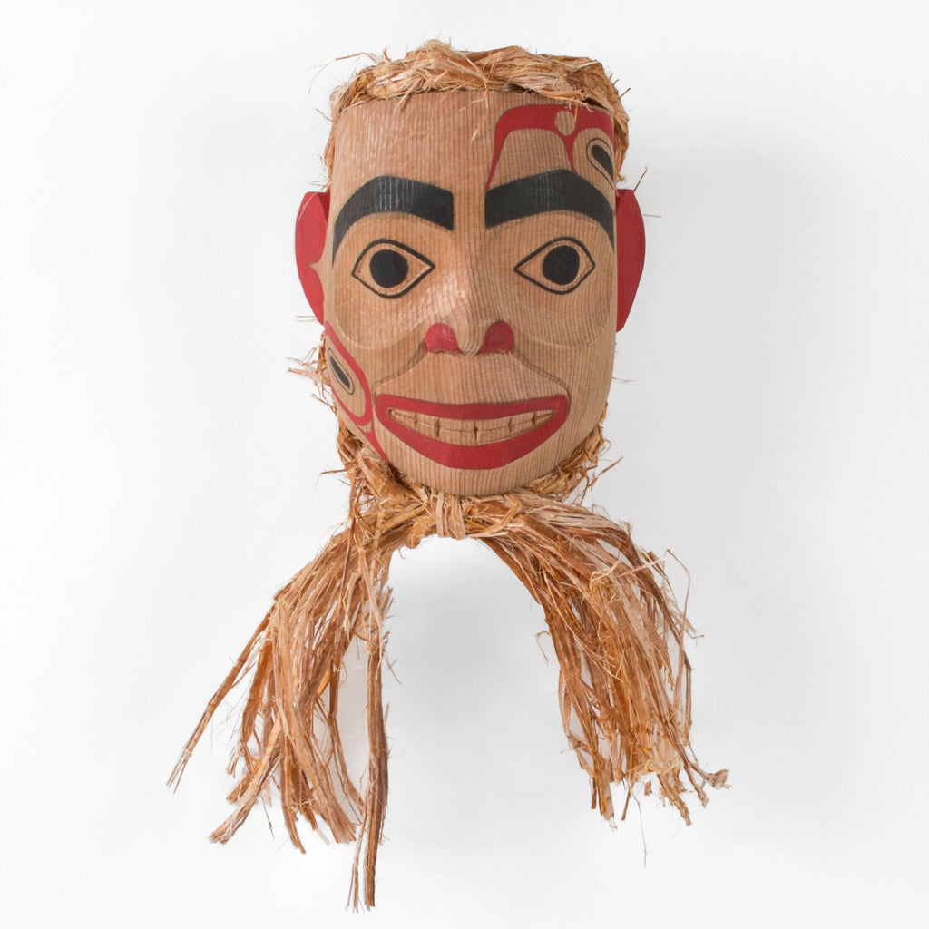 Haida Portrait Mask - Red Cedar with Bark – Lattimer Gallery