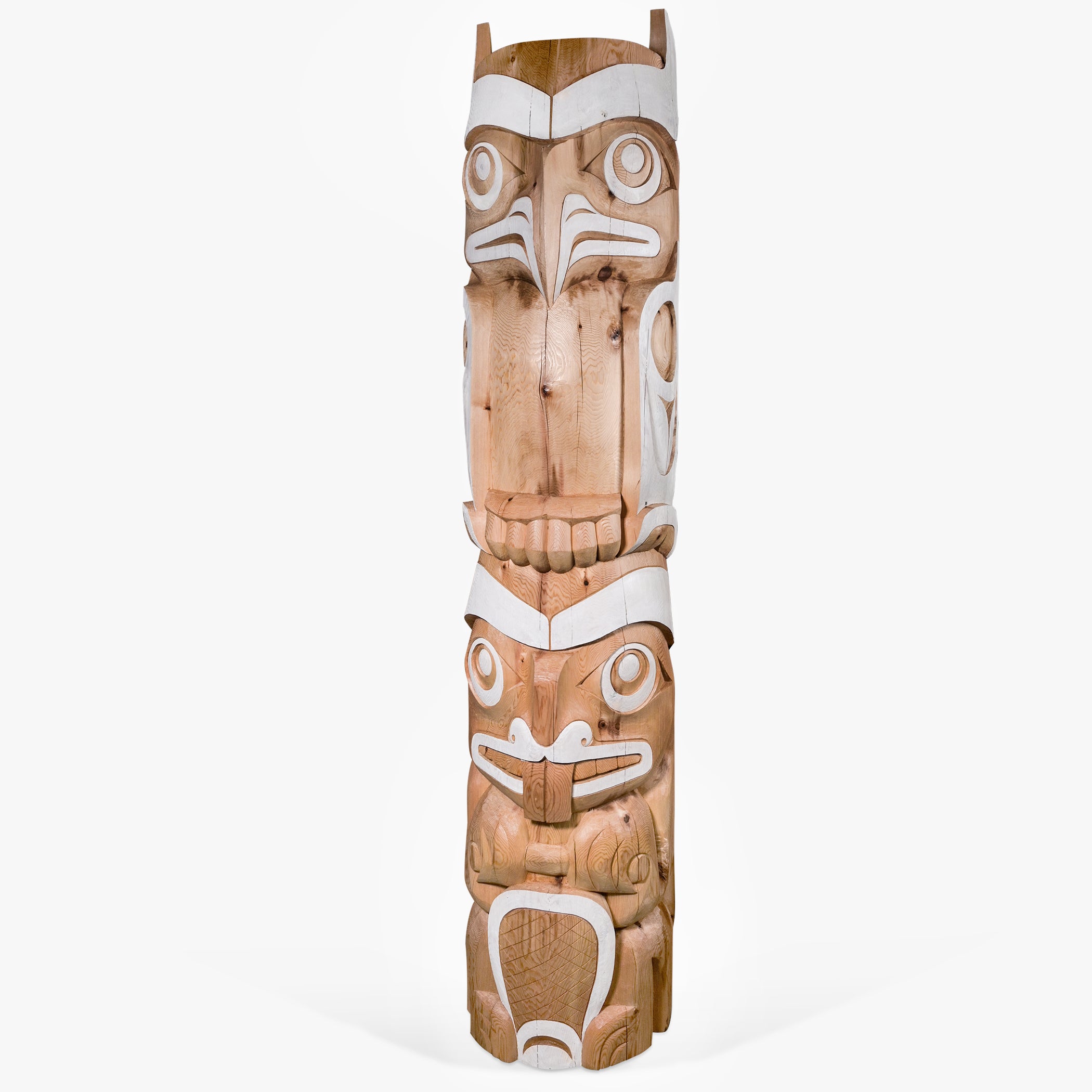 Owl and Beaver - Cedar Pole – Lattimer Gallery